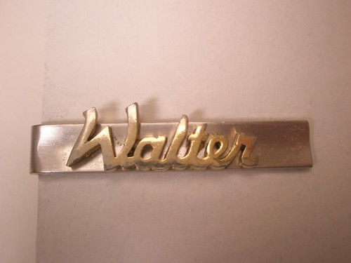WALTER Monogram Initial Letter Font Name Vintage SWANK Tie Bar Clip | eBay