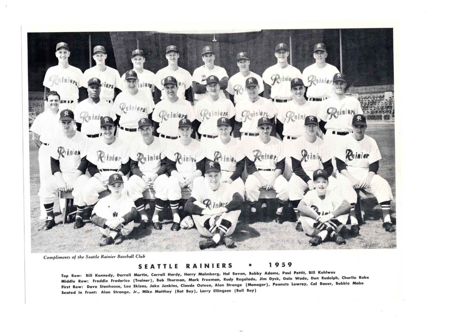 ORIGINAL 1959 SEATTLE RAINIERS 7x9 TEAM PHOTO BASEBALL WASHINGTON | eBay