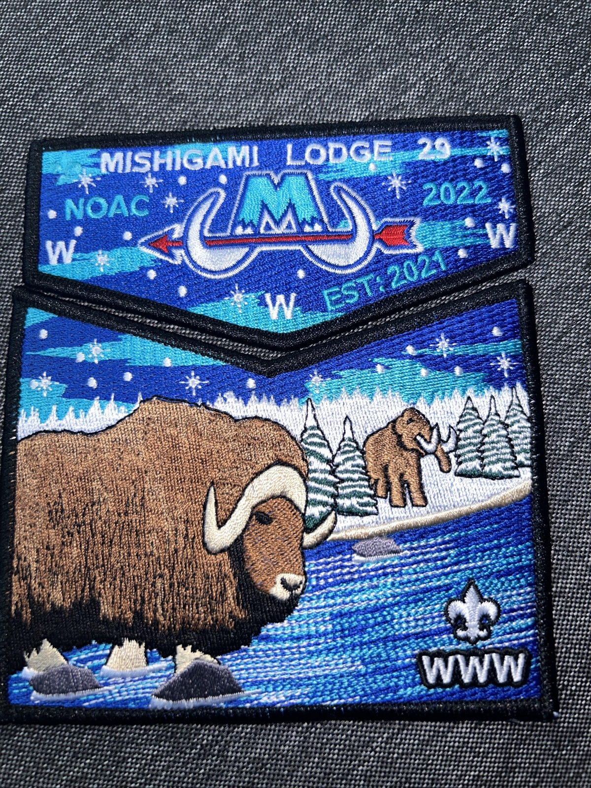Mint 2022 NOAC 2 Piece OA Flap Set Lodge 29 Mishigami Black border | eBay