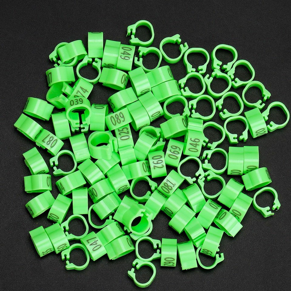 100PCS Bird Rings Leg Bands For Pigeon Parrot Clip Rings Number 1-100 ...