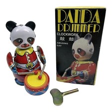 Panda+Drummer+Wind+up+Tin+Toy+Vintage for sale online | eBay