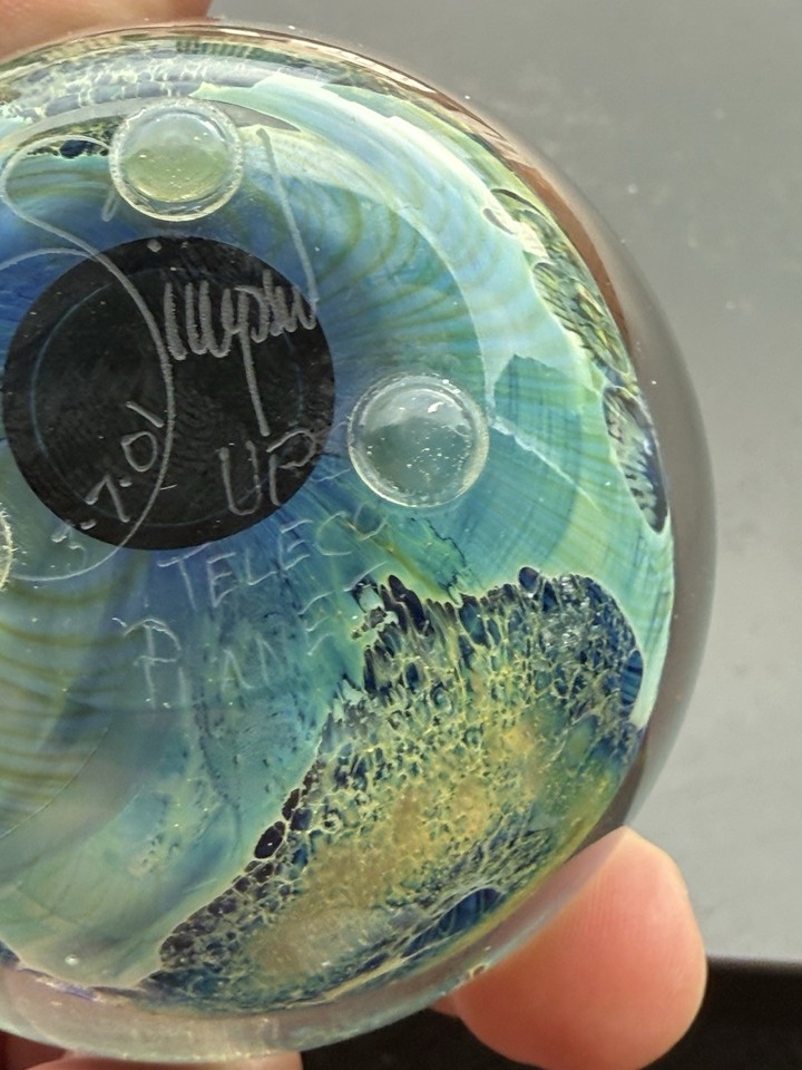Josh Simpson Art Glass Paperweight Telecom Planet ~3 5/8” 3-7-01 | eBay