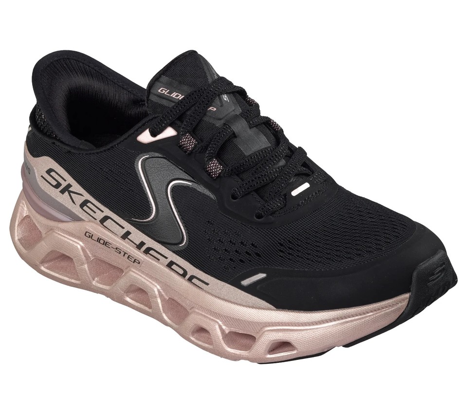 Skechers Women Shoe Slip Ins Glide Step Altus Black Rose Gold Memory ...