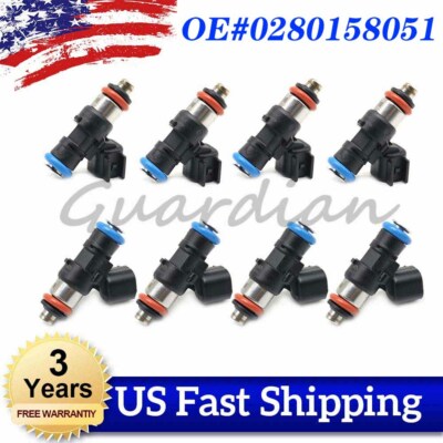 8x Fuel Injector 0280158051 For Chevrolet Camaro SS 10-15 Corvette 08 ...