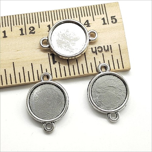 8/20/50X double-sided Cabochon base 12mm Inner Size Connector For ...