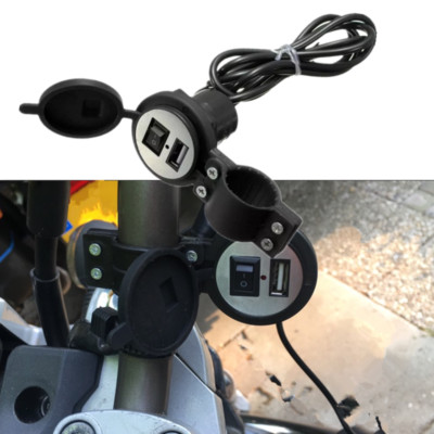 12V Motorcycle USB Charger Button Socket Plug Waterproof Motorbike ...