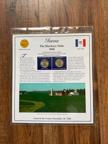 2004 Iowa PCS Statehood P&D Quarter Collection Sheet | eBay