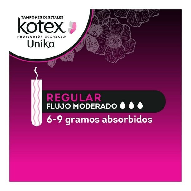 Tampones Kotex Unika Regular Flujo Moderado 12 pzas | eBay