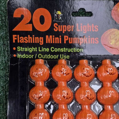 VTG HALLOWEEN SUPER LIGHTS FLASHING MINI PUMPKINS 20CT INDOOR & OUTDOOR ...