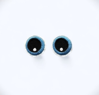 1 Pair, Fabric Eyes, Iron-on Eyes, Embroidered Eyes, Craft Eyes, Blue ...