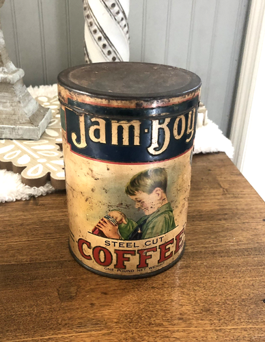 Rare* Vintage Jam Boy Paper Label Coffee Tin - Jameson Boyce Co ...