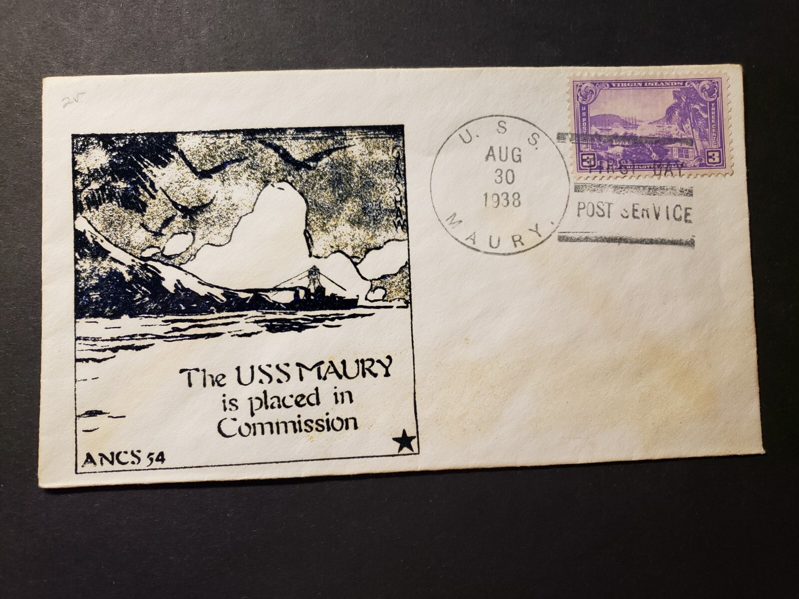 USS MAURY DD-401 Naval Cover 1938 NACE COMMISSIONED Cachet | eBay