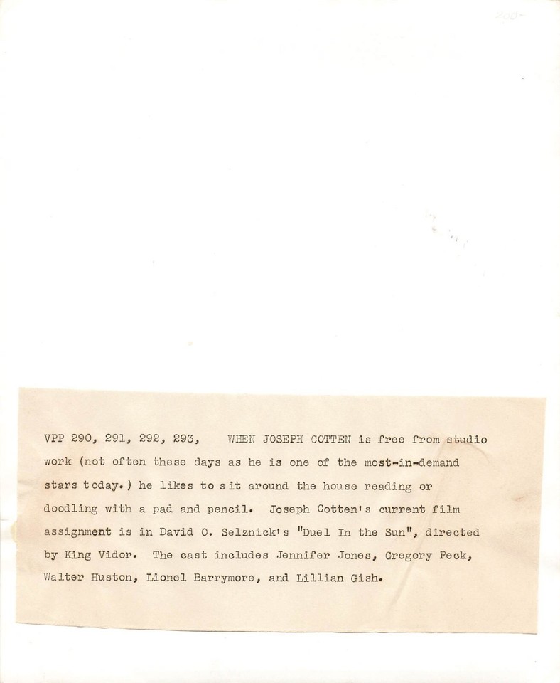 JOSEPH COTTEN, RARE ORIGINAL AUTOGRAPH, HAND SIGNED SIGNATURE PHOTO ...