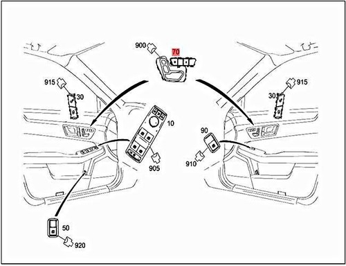 Genuine MERCEDES Cls A207 Seat adjustment left Switch block ...