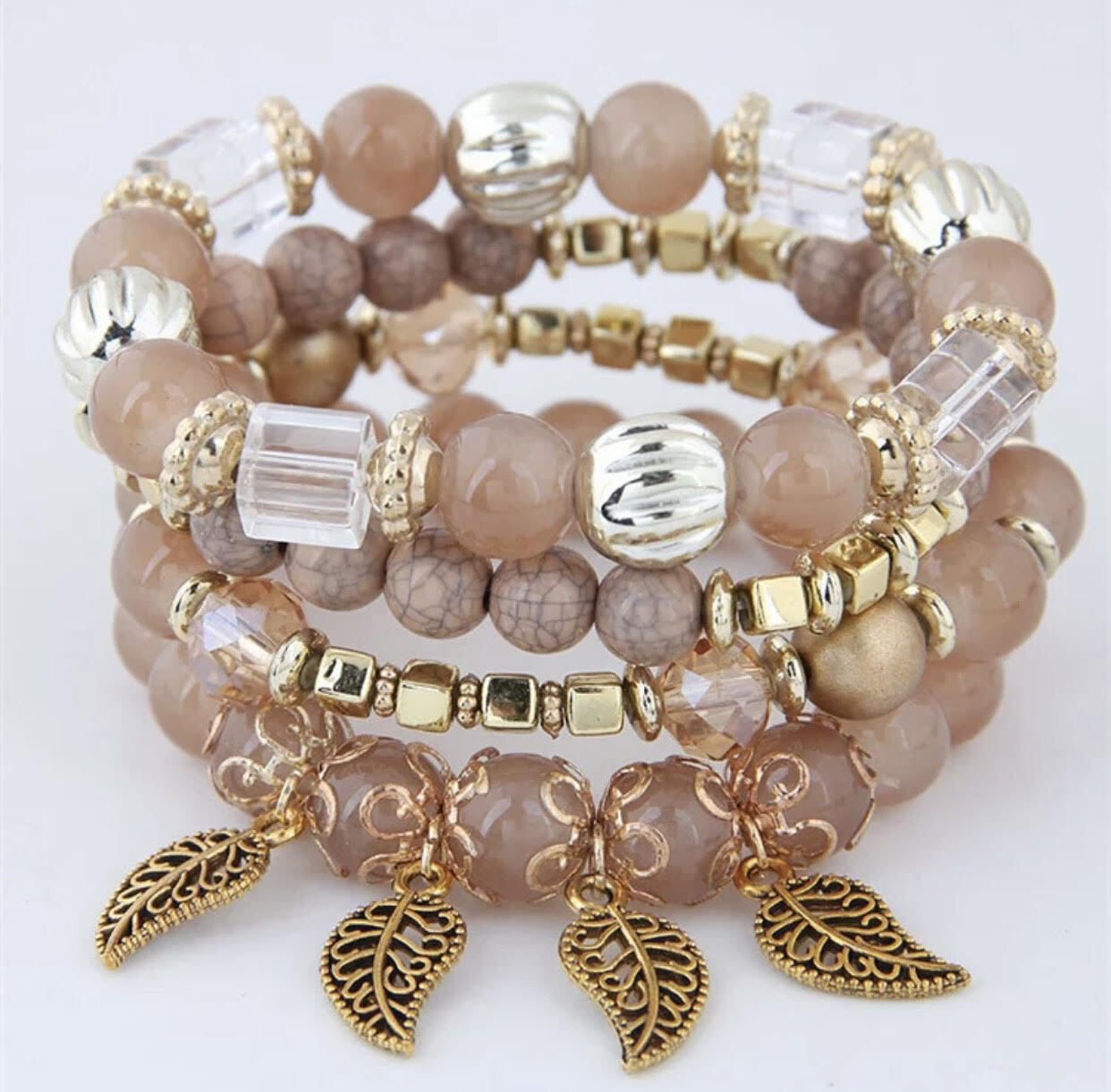 Unisex Multilayer 4pc charm bead bracelets set *BUY 1 GET 1 FREE* | eBay