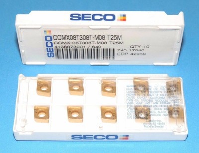 CCMX 08T308T-M08 T25M SECO CARBIDE INSERTS ** 10 PIECES / FACTORY PACK ...