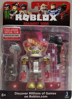 Roblox- Brainbot 3000 Action Figure, Robot Toy with Virtual Item Code ...