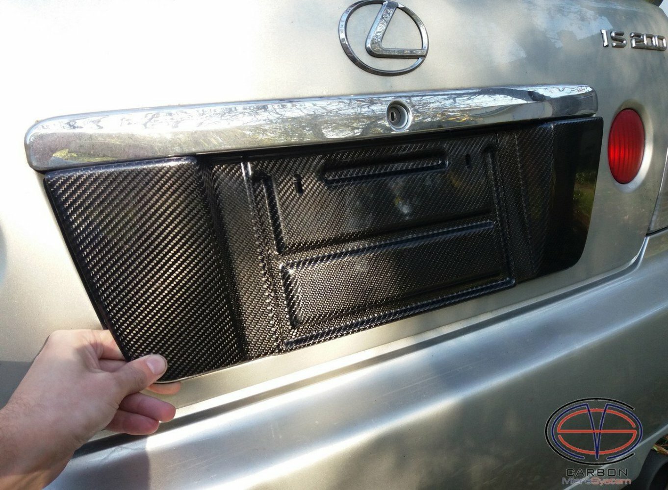 Short number plate panel surround from Carbon Fiber for Lexus is200 ...