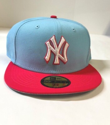 New York Yankees MLB NE Color Pack Fitted Hat~ Light Blue/Fuchsia | eBay