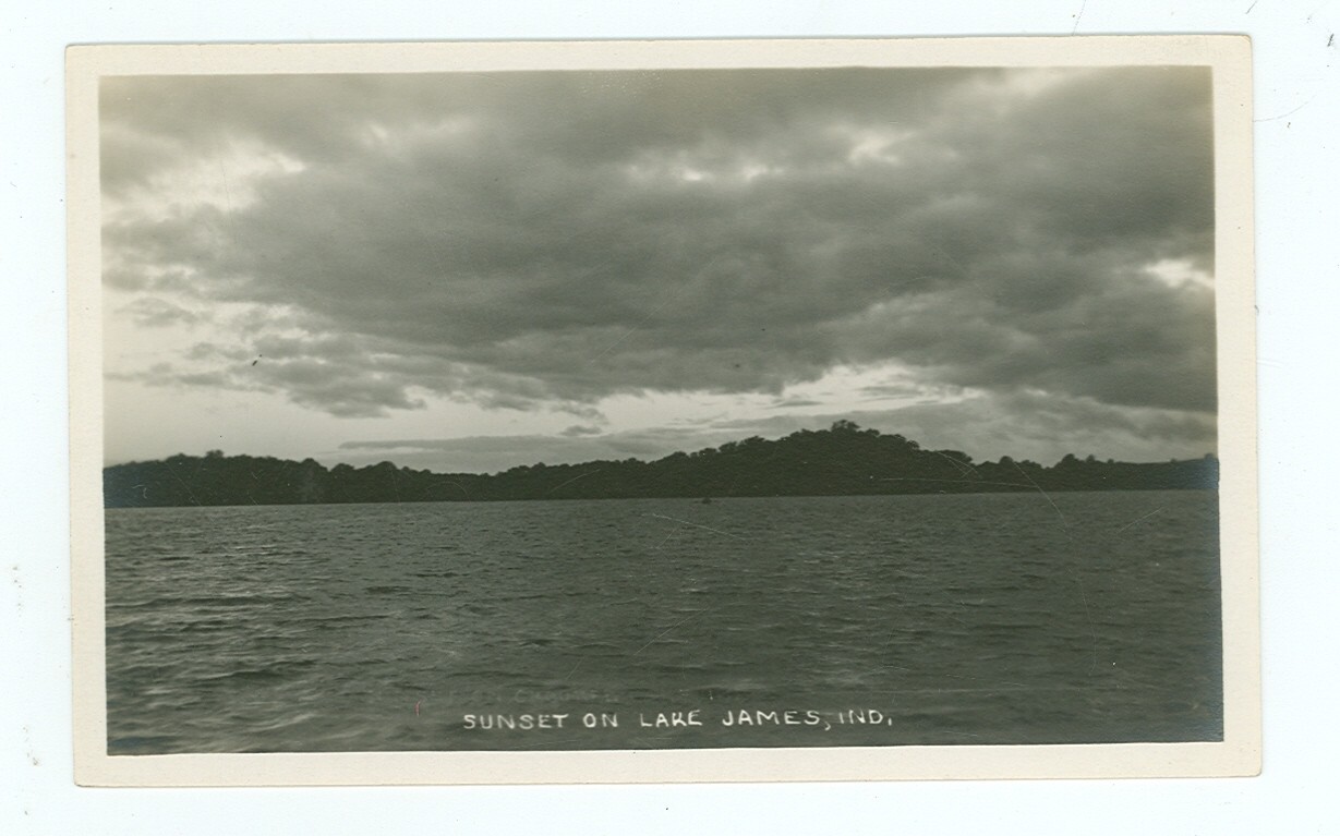 LAKE JAMES,INDIANA-SUNSET ON LAKE JAMES-RPPC-AZO--(IN-L) | eBay