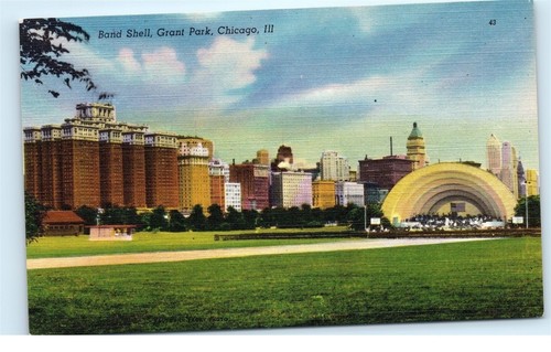 *Band Shell Free Concerts Grant Park Chicago Illinois Postcard B43 | eBay