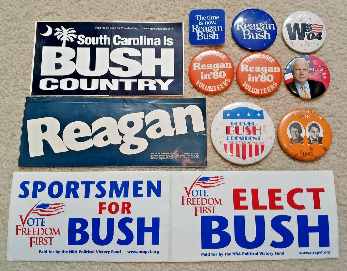 Late 20th Century Presidential Campain Buttons and Bumper Stickers | eBay
