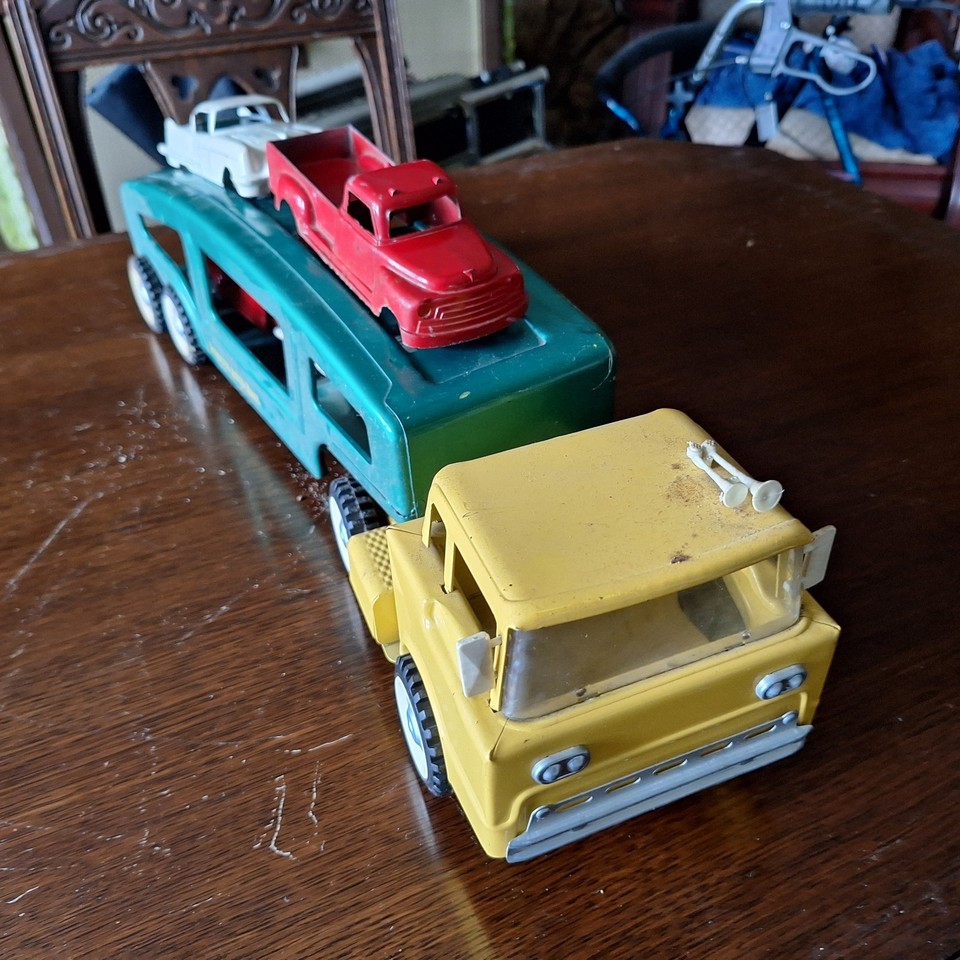 Structo Auto Haul Car Carrier Pickup Truck With Metal Cars | eBay