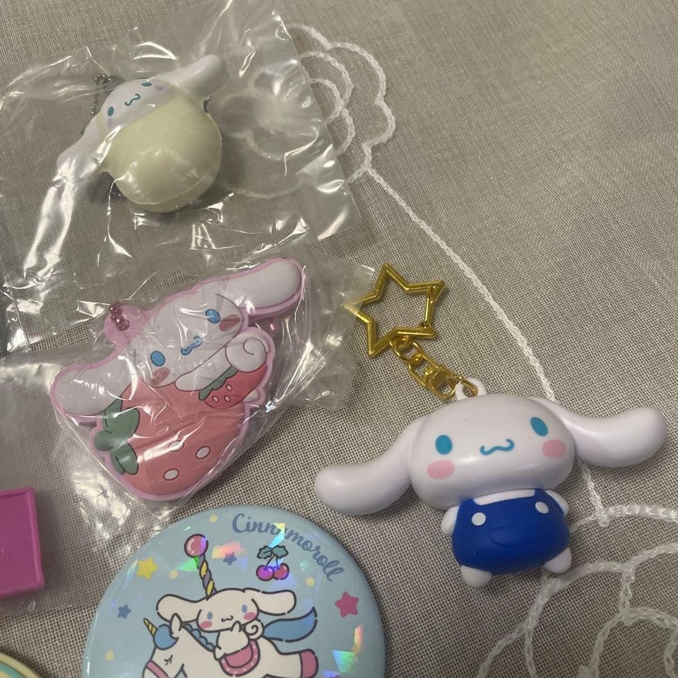 Sanrio Cinnamoroll Collection Lot, Figures, Rubber Straps, Acrylic ...