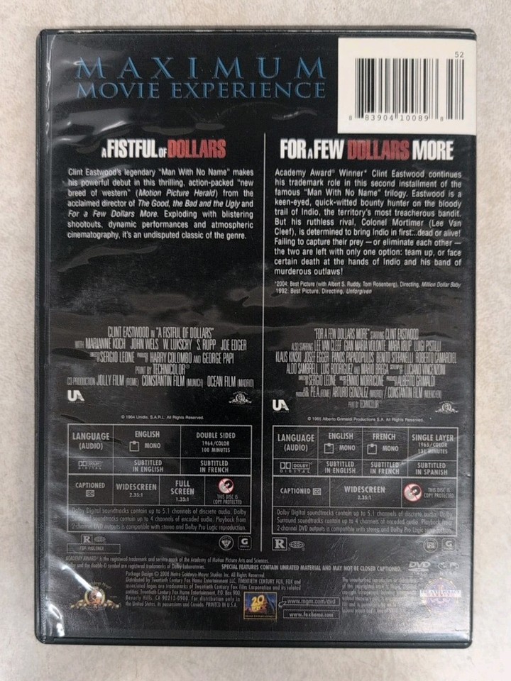 A Fistful of Dollars & A Few Dollars More (DVD 2008) Clint Eastwood ...