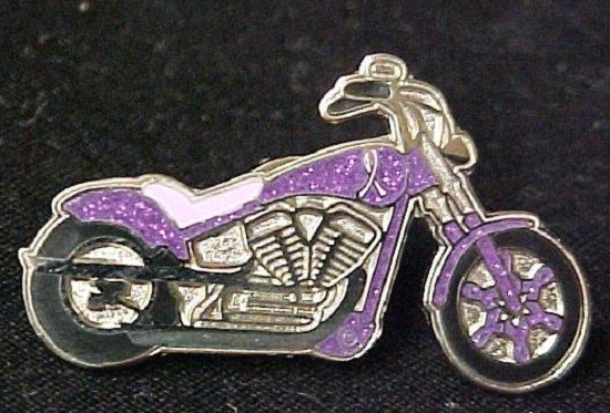 Purple Ribbon Pin Motorcycle Awareness Epilepsy Cystic Fibrosis Cancer ...