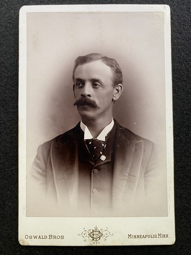 Minneapolis Minnesota MN Handsome Man With Mustache Antique Cabinet ...