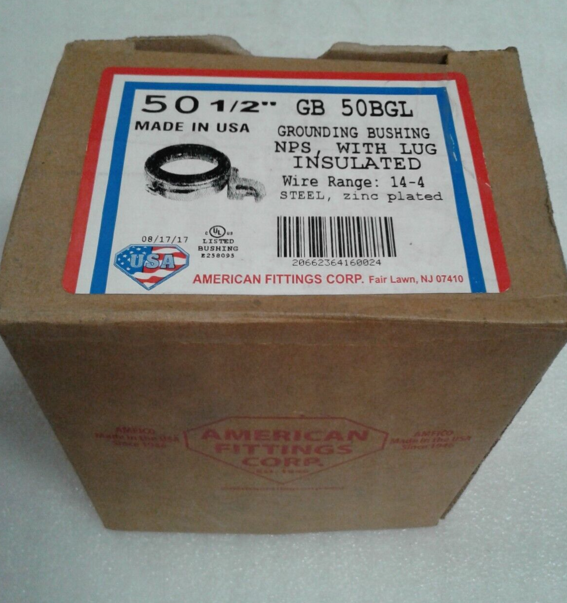 Qty 50 American Fittings GB 50BGL 1/2" Grounding Bushing NPS w/ Lug ...