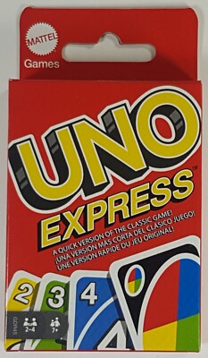 UNO Express Card Game Mattel Sealed Playing Cards Quick Paced Family ...
