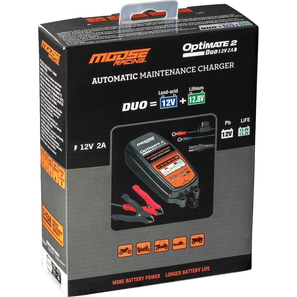 Moose Offroad Battery Charger/Maintainer - Optimate 2 Duo TM-555 | eBay