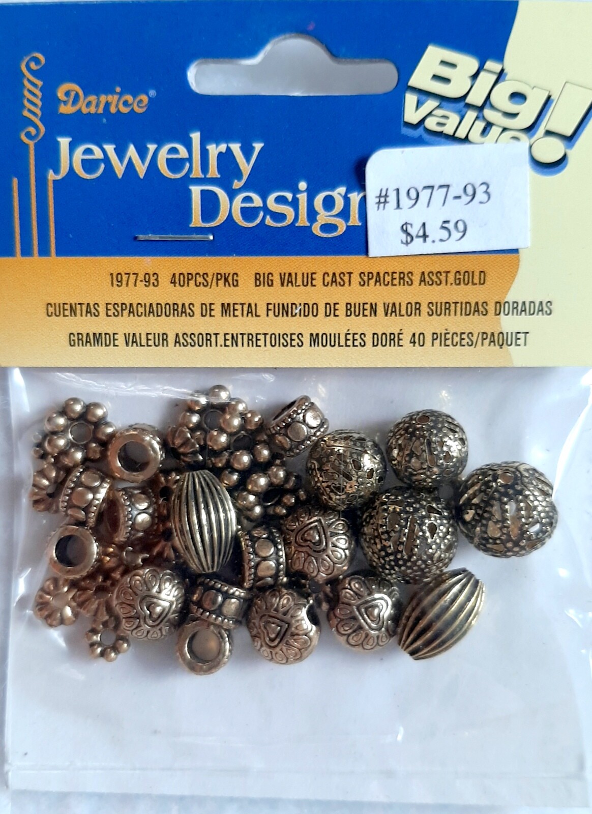 ANTIQUE GOLD CAST SPACERS ASSORTED PACK OF 40 PCS JEWELRY MAKING | eBay