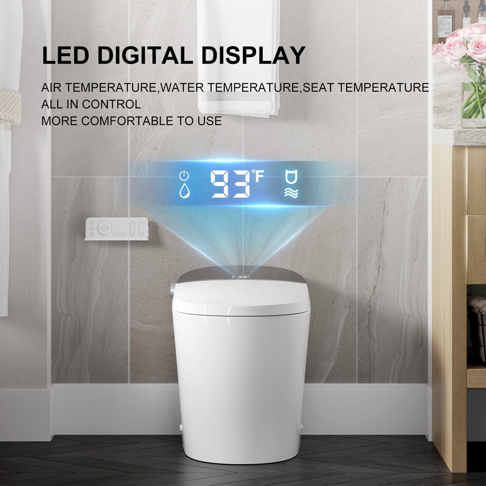 HOROW Bidet Smart Toilet W/ Heat Seat Auto Flush Dryer LED display | eBay
