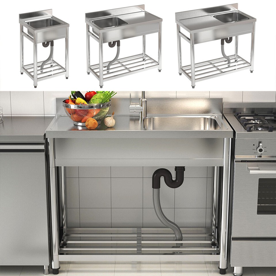 Commercial Kitchen Stainless Steel Catering Work Prep Table Storage ...