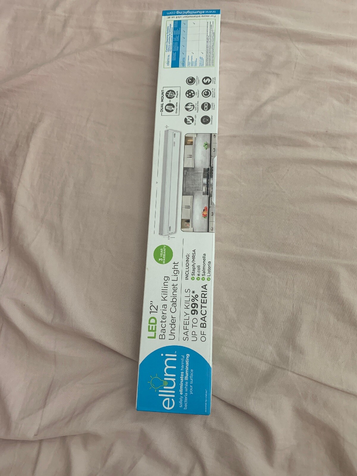 ELLUMI 12 Inch ANTIBACTERIANA LED UNDER CABINET LIGHT HARDWIRED ALUMINUM WHITE | eBay