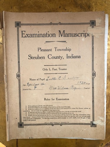 Handwritten School Report Exam Booklet VINTAGE Ephemera Handwriting ...