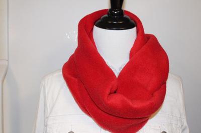 NEW Women's Fleece Infinity Red Scarf | eBay