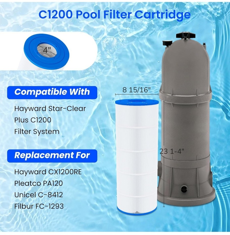 Future Way C1200 Pool Filter Cartridge Replacement Hayward Star Clear ...