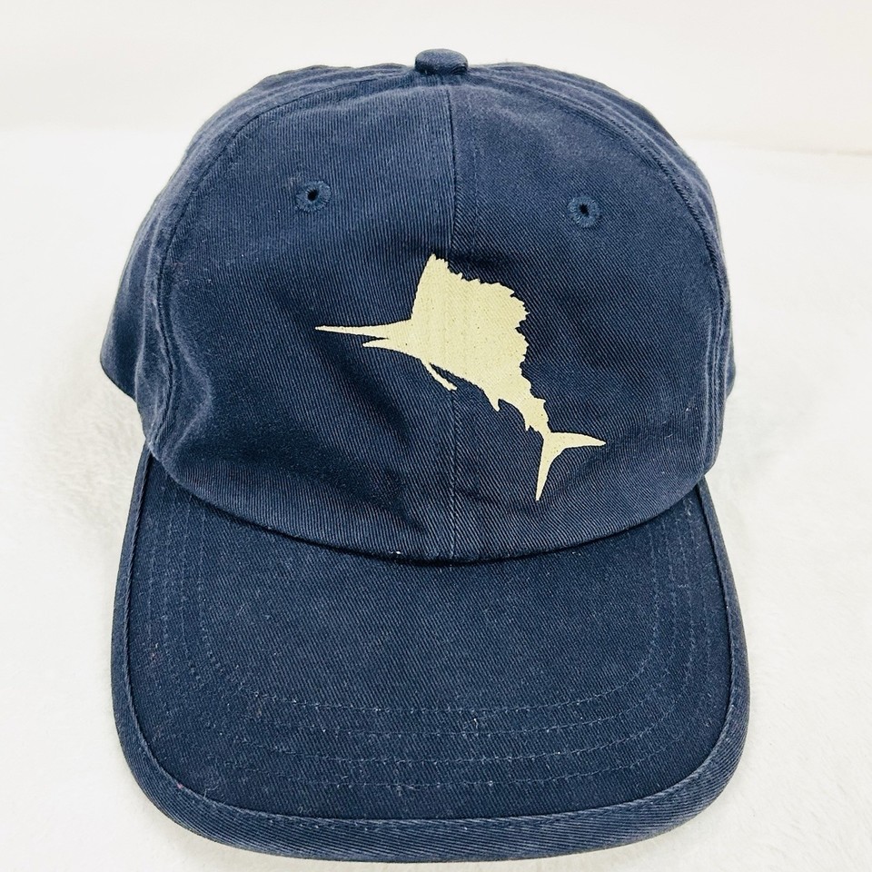 Nautica Marlin Fish Hat Cap Adjustable Strapback Blue Outdoors Casual ...