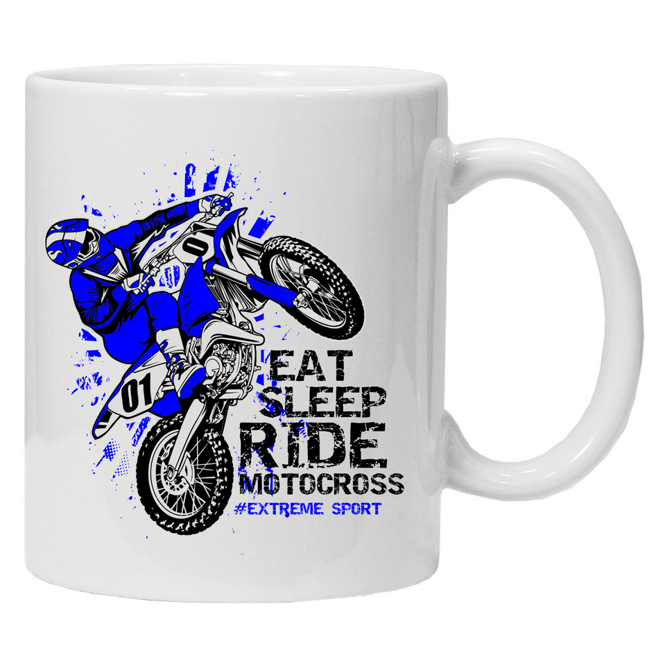 Eat Sleep Motocross Extreme Motor Sport Motorbike Coffee Tea Racing Mug ...