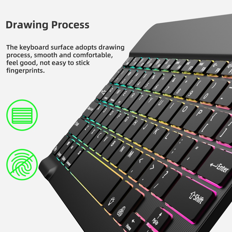 RGB Keyboard and Mouse Combo Wireless with Backlight for iPad, PC ...