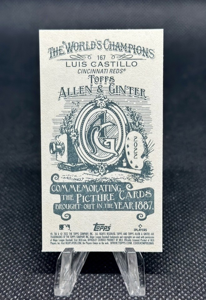 2022 Topps Allen & Ginter MINI A&G BACK #167 Luis Castillo Cincinnati ...