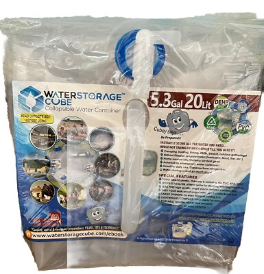 Water Storage Cube BPA Free Collapsible Water Container 5 Gal Jug with ...
