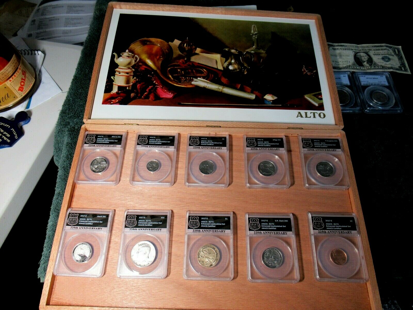 2017-S Full Set ANACS EU70 225th Anniv. ENHANCED / 10 BU Coins / Nice ...