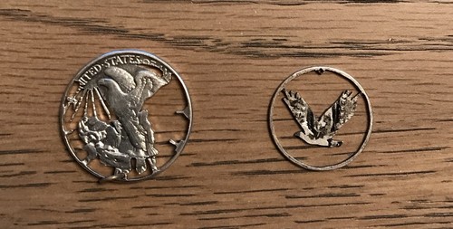 Genuine U.S. Cut Out Coins For Pendants Walking Liberty Half, Standing ...