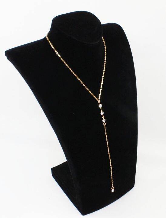 Back Chain Body Necklace Silver Crystal Rhinestone Long Wedding Jewelry ...