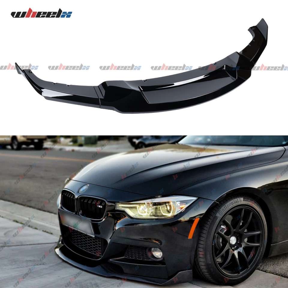 For 2012-18 BMW F30 F31 M Sport Glossy Black MAD Style Front Bumper Lip ...